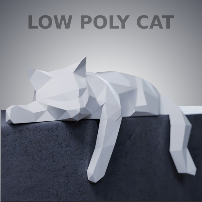 Cat Papercraft, papercraft 3d, escultura papercraft, gato papercraf...