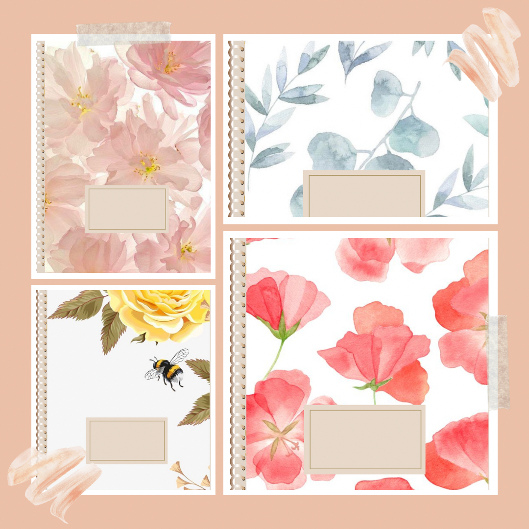 Capa para caderno digital - Coleção Flowers - Ruliane Estéfane Rei...