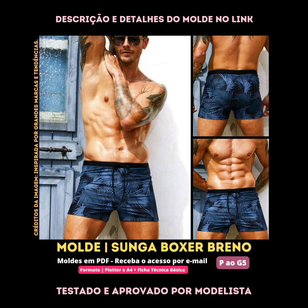 [Molde em PDF] - Sunga Boxer Breno. - Empreendedora Digital JF | Ho...