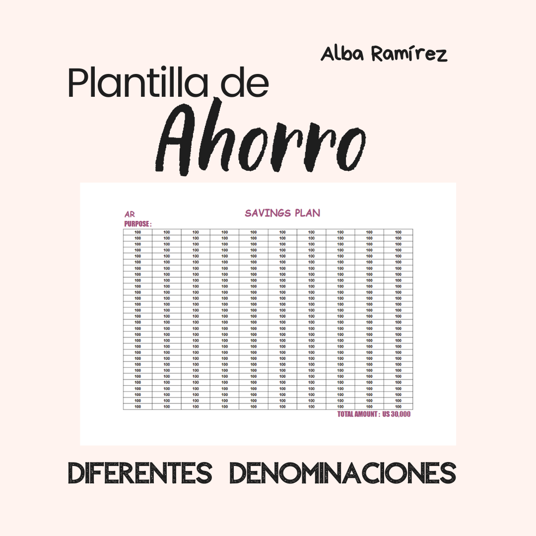 Plantilla Plan de Ahorro 2000 pesos - Alba Ramirez | Hotmart