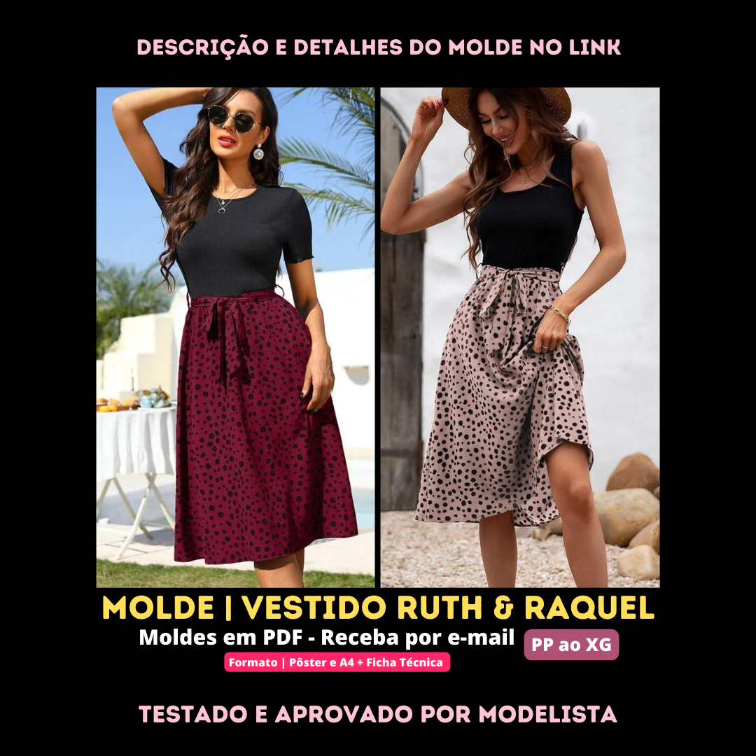[Molde em PDF] - Vestido Ruth & Raquel - Empreendedora Digital ...