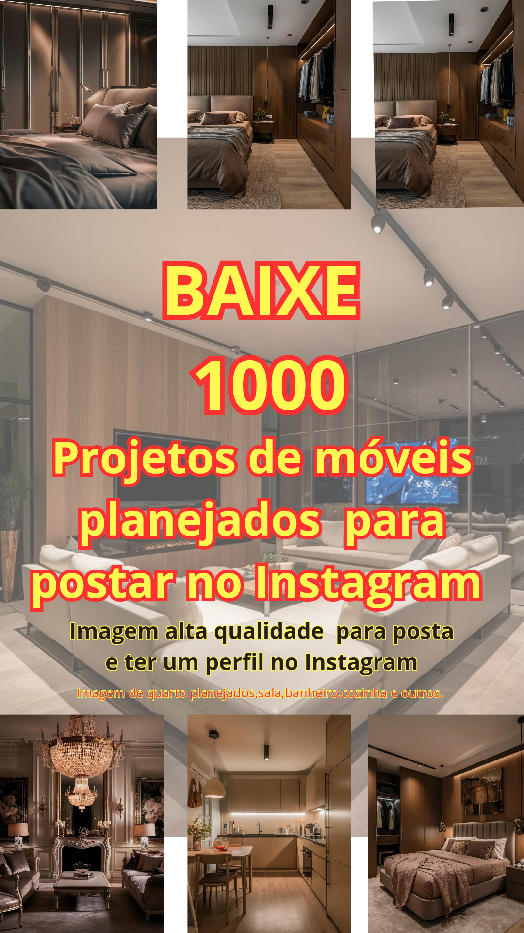 1001 PROJETOS REALISTA de móveis planejados para postar no INSTAGRA...