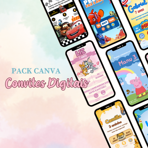 PACK CANVA CONVITE DIGITAL - Artecriativaa Digital | Hotmart