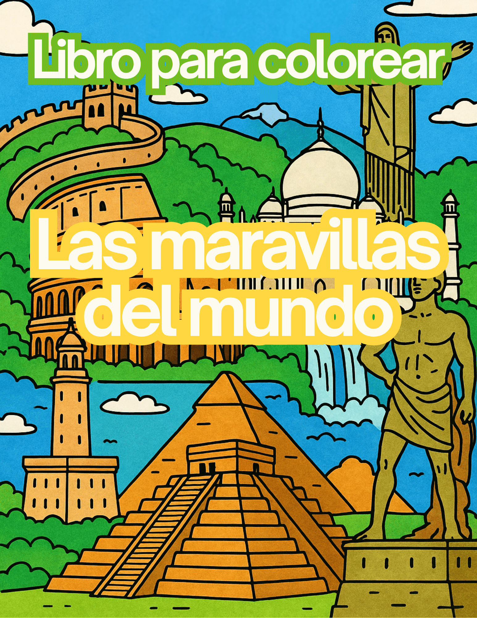 Libro para colorear Las maravillas del mundo - Josué | Hotmart