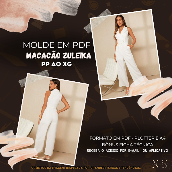 NS Molde em PDF - Macacão Zuleika ID 3780328 - NS Moldes | Hotmart