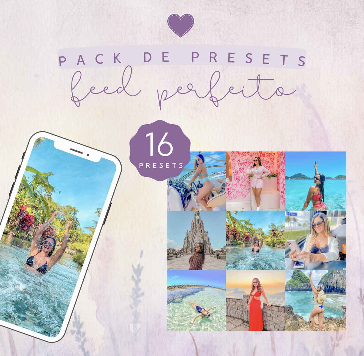 PACK DE PRESETS FEED PERFEITO - 16 PRESETS - Eduarda Ferreira de Li...