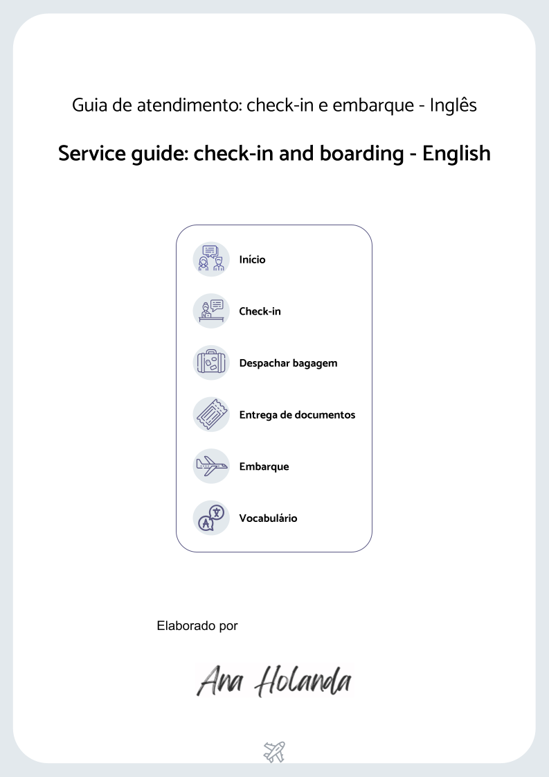 Guia de atendimento: check-in e embarque - Inglês - ANA CLAUDIA FEI...